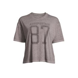A&eacute;ropostale T-Shirt Damen Gr&ouml;&szlig;e XS graumeliert / schwarz