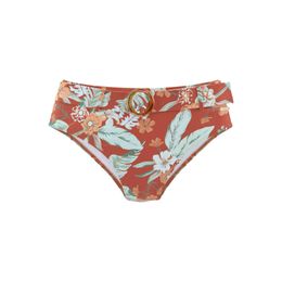 Sunseeker Damen Highwaist-Bikini-Hose, rostrot-bedruckt, Gr&ouml;&szlig;e 38
