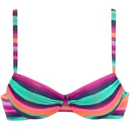 Lascana Damen B&uuml;gel-Bikini-Top, bunt-gestreift, Gr&ouml;&szlig;e 42B