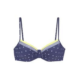 Lascana Damen B&uuml;gel-Bikini-Top, blau-gelb-bedruckt, Gr&ouml;&szlig;e 42C