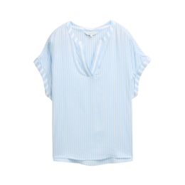 Tom Tailor Bluse Damen Gr&ouml;&szlig;e L hellblau / wei&szlig;
