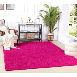 LIVABLISS Hochflor-Teppich &raquo;BORACAY&laquo; rechteckig 37 mm H&ouml;he Flauschig, Langflor, Weich, Wohnzimmer Flurteppich, Grau rosa Obermaterial: 100%...