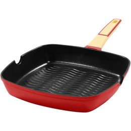 King Grillpfanne »GOURMET« Aluminiumguss Induktion, Antihaftbeschichtung, 28x28 cm Rot