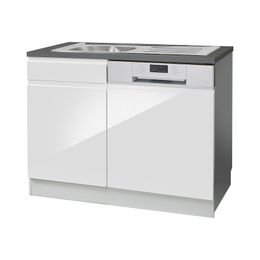 KOCHSTATION Spülenschrank »KS-Virginia« 110 cm breit, inklusive Einbauspüle weiß Hochglanz/anthrazit weiß