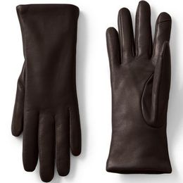 LANDS' END Lederhandschuhe mit Kaschmirfutter, Damen,  Braun, Kaschmir/Leder, by Lands' End