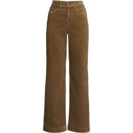 LANDS' END Breitcord-Hose High Waist mit weitem Bein, Damen,  Braun, Elasthan/Baumwoll-Mischung, by Lands' End