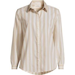 LANDS' END B&uuml;gelfreie Baumwoll-Bluse, Damen,  Beige, Baumwolle, by Lands' End