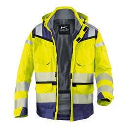 KÜBLER WORKWEAR Wetterjacke REFLECTIQ SYMPATEX® PSA 2 warngelb/dunkelblau Form 1307 Größe L ; Kübler Workwear (1307 8332-3448-L)