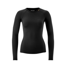 Funktionsshirt Gonso "BASE SHIRT LONGSLEEVE W", Damen, Gr. 44, schwarz, 87% Polyamid, 13% Elasthan, Rundhals, Shirts Funktionsshirt, Damen Unterhemd langarm, Radunterhemd, Tight fit