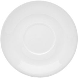 Untertasse Van Well "Trend", weiß, B:17cm H:2cm L:17cm Ø:17cm, Porzellan, Speiseteller, Porzellan, spülmaschinenfest und mikrowellengeeignet, Ø 17 cm
