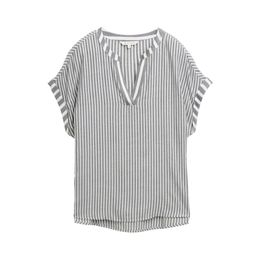 Tom Tailor Bluse Damen Gr&ouml;&szlig;e L rauchblau / wei&szlig;