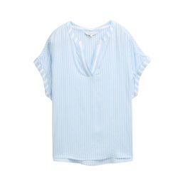 Tom Tailor Bluse Damen Gr&ouml;&szlig;e L hellblau / wei&szlig;