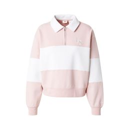 Levi's LEVI'S Sweatshirt 'Graphic Banks Quarter-Zip Sweatshirt' Damen Gr&ouml;&szlig;e M rosa / wei&szlig;