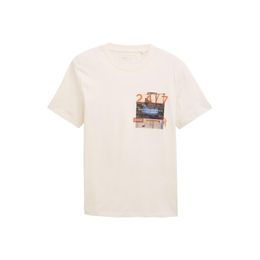 Tom Tailor Denim T-Shirt Herren Größe S saphir / hellbraun / apricot / naturweiß