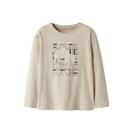 name it Shirt 'NKMVICTOR' Jungen Größe 146/152 dunkelbeige / schwarz / weiß