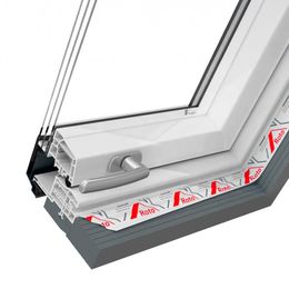 Dachfenster Roto R6, PVC, Schwingfl&uuml;gel, 54 x 78 cm, Innen Wei&szlig;, au&szlig;en Anthrazit, individuell konfigurieren