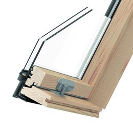 Elektrisches Dachfenster mit Motor, Holz, Schwingfenster, RoofLite+ made by Velux Group, Solid Pine, Innen Kiefer, au&szlig;en Anthrazit