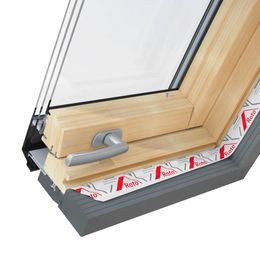 Elektrisches Dachfenster mit Motor, Holz, Schwingfenster, Roto R6, Innen Kiefer, au&szlig;en Anthrazit, individuell konfigurieren
