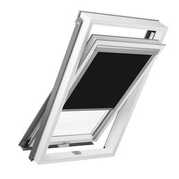 Dachfenster mit verdunkelndem Innenrollo in Schwarz, PVC, Schwingfl&uuml;gel, RoofLite+ made by Velux Group, Solid PVC, Innen Wei&szlig;, au&szlig;en Anthrazit