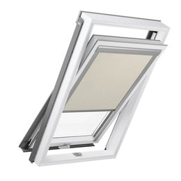 Dachfenster mit verdunkelndem Innenrollo in Beige, PVC, Schwingfl&uuml;gel, RoofLite+ made by Velux Group, Solid PVC, Innen Wei&szlig;, au&szlig;en Anthrazit