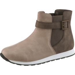 Heine Damen Kurzstiefelette beige-braun, Größe 42
