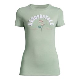 A&Eacute;ROPOSTALE T-Shirt Damen Gr&ouml;&szlig;e L gr&uuml;n / wei&szlig;