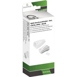 Quadrios RJ-45 Steckverbinder Set-CAT 5e 1906C178 Stecker, gerade Polzahl 8P8C Weiss 25 St., Elektronikkabel + Stecker, Weiss