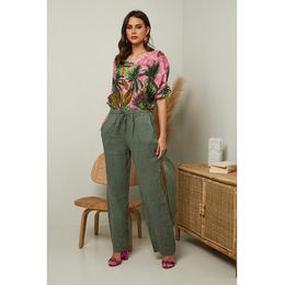 Fleur de Lin Leinen-Hose "Garancel" in Khaki - 83% | Gr&ouml;&szlig;e M | Damenhosen