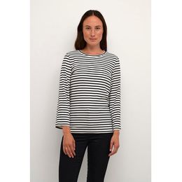 Kaffe Longsleeve "Liddy" in Schwarz/ Wei&szlig; - 72% | Gr&ouml;&szlig;e S | Damen-tops