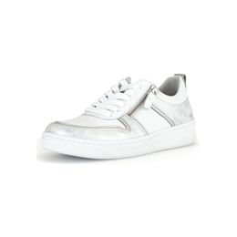 Gabor Leder-Sneakers in Wei&szlig;/ Silber - 42% | Gr&ouml;&szlig;e 40,5 | Damen-sneakers