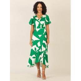 Apart Kleid in Grün/ Weiß - 71% | Größe 38 | Damen-kleider