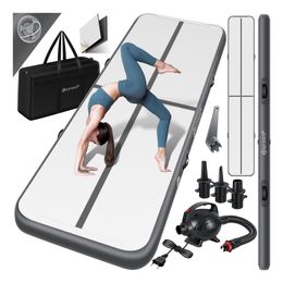 Kesser&reg; Turnmatte Aufblasbar Airtrack 2m/3m/4m/5m/6m Fitness-Matte Gymnastikmatte inkl. Tragetasche & elektr. Luftpumpe Yogamatte, Tumbling Matten, Trainingsmatte, Turn- & Fitness