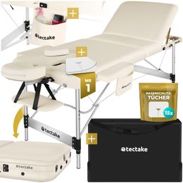 TecTake&reg; 3 Zonen Massageliege, Breite 70 cm, Polsterung 5 cm, mit Aluminiumgestell, 212 x 103 x 90 cm