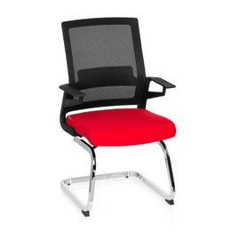 hjh OFFICE Freischwinger INVENTOR V Stoff / Netzstoff mit Armlehnen