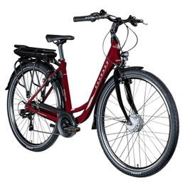 Z&uuml;ndapp Z&uuml;ndapp Z503 E Bike Damenfahrrad ab 155 cm Pedelec 28 Zoll 7 G&auml;nge weinrot