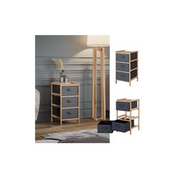 VICCO Badschrank Bruno Grau 34,5 x 67 cm mit 3 Stoffschubladen