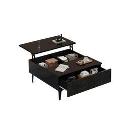 ABRIHOME LED Couchtisch mit verstecktem Stauraum in Schwarz | Gr.: onesize