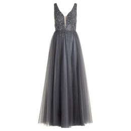 Vera Mont Abendkleid mit Stickerei in Grey/Grey | Gr.: 42