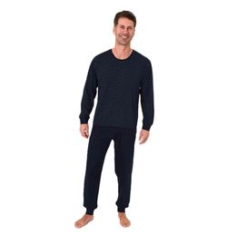 Normann Langarm Schlafanzug Pyjama B&uuml;ndchen Minimalprint in gr&uuml;n | Gr.: 52