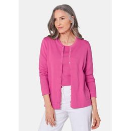 GOLDNER Kurzgr&ouml;&szlig;e: Figurnahes Twin-Set aus Pima-Baumwolle in pink | Gr.: 25