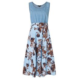 More & More More & More Sommerkleid Material-Mix in flower print with stripes | Gr.: 36