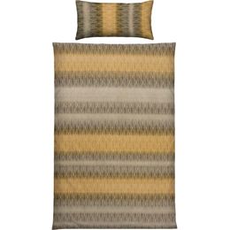 REDBEST Biber Bettw&auml;sche in curry | Gr.: 155 x 220 + 80 x 80 cm