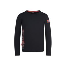 Trollkids Longsleeve Stavanger XT in black/burnt orange | Gr.: 98