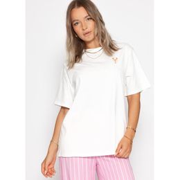 SASSYCLASSY Oversize T-Shirt mit Print in Wei&szlig; | Gr.: M