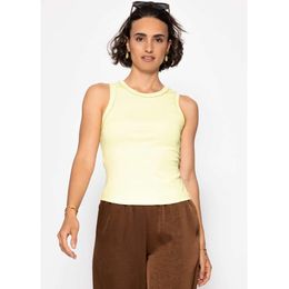 SASSYCLASSY Tank Top mit Au&szlig;enn&auml;hten in Gelb | Gr.: L