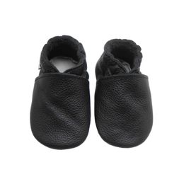 Bemesu Baby-Leder-Laufschuhe, komfortabel mit rutschfester Sohle - Schwarz | Gr.: 22/23
