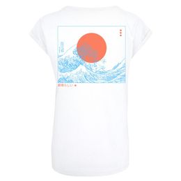 F4NT4STIC Damen T-Shirt PLUS SIZE Kanagawa Welle in weiß | Gr.: L