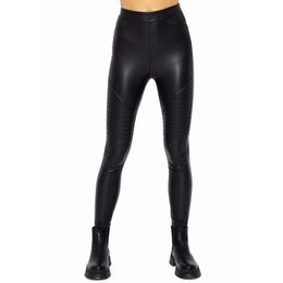 SASSYCLASSY Thermo Leggings in Lederoptik in Schwarz | Gr.: S