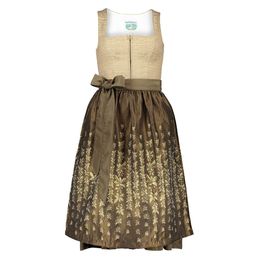 Turi Landhaus Dirndl in Beige/ Braun - 72% | Gr&ouml;&szlig;e 38 | Damen-dirndl