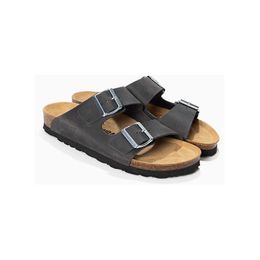 Sunbay Leder-Pantoletten "Trefle" in Anthrazit - 57% | Gr&ouml;&szlig;e 37 | Damen-pantoletten